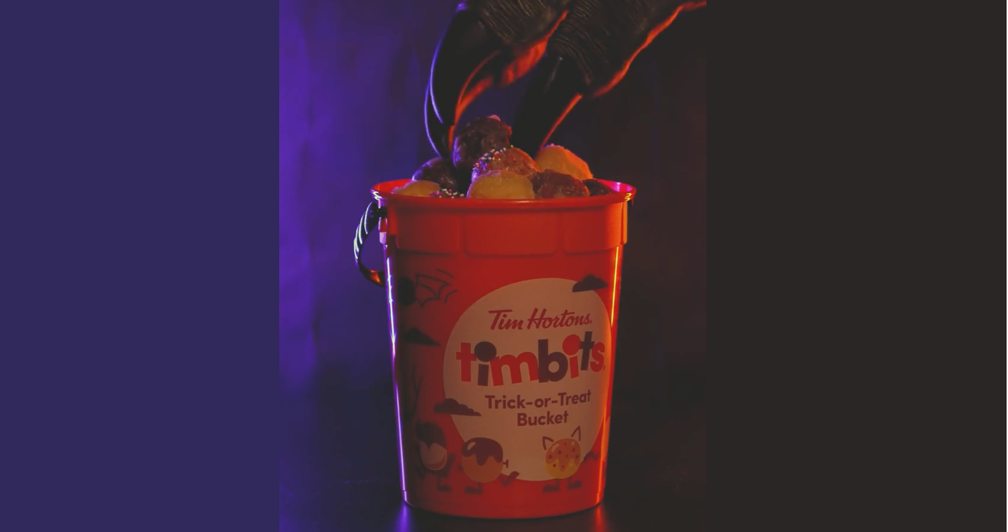 Tim Hortons restaurants selling Trick-Or-Treat Buckets loaded with ...